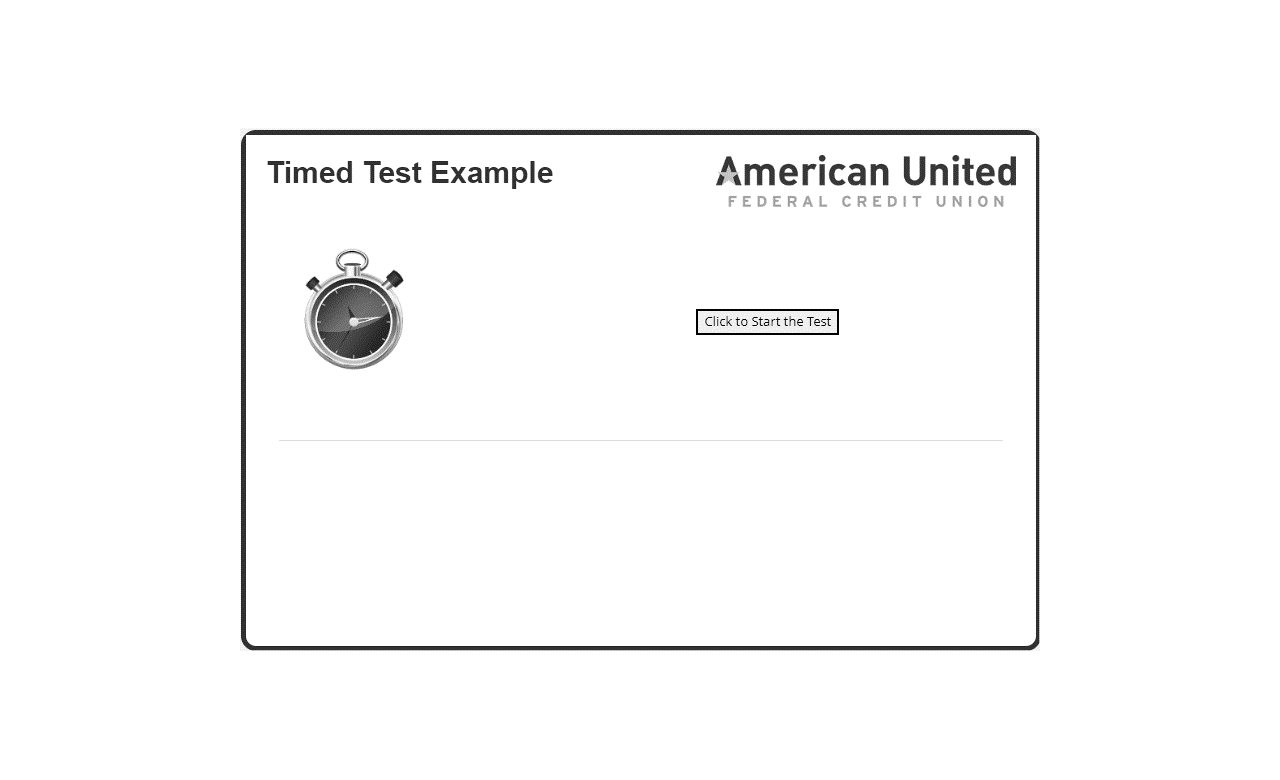 Timed Test Example